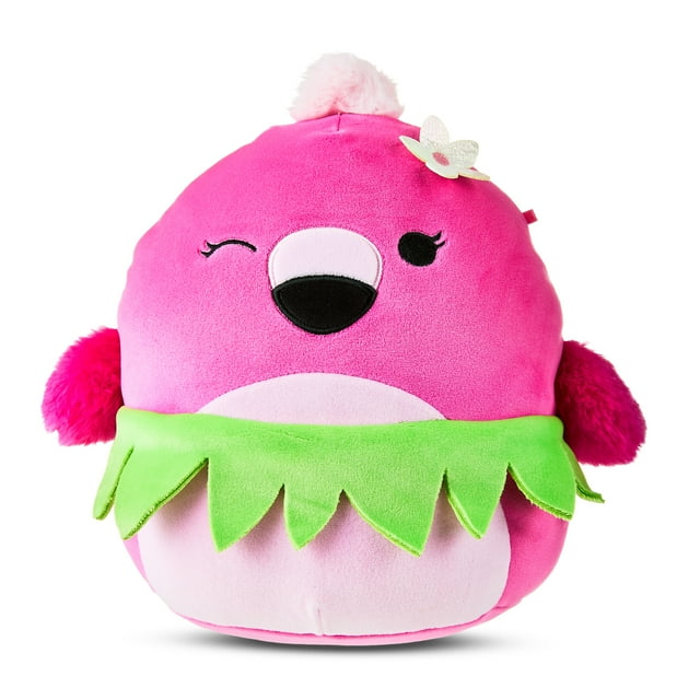 Squishmallows Official 8 inch Cookie the Pink Flamingo with Hula Skirt ...
