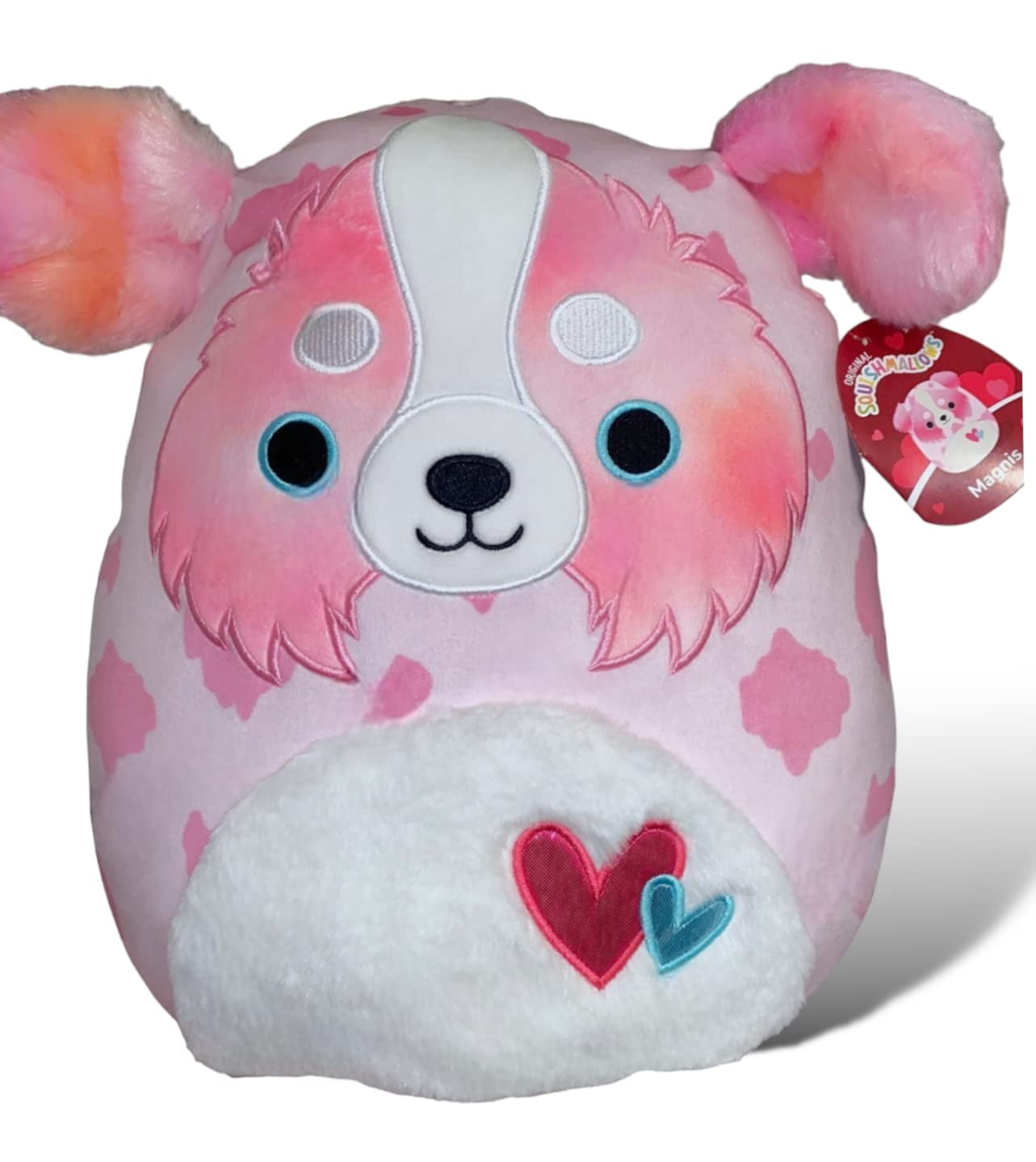 "Squishmallows Cute 14"" Magnis the Australian Shepherd Dog with Hearts ...