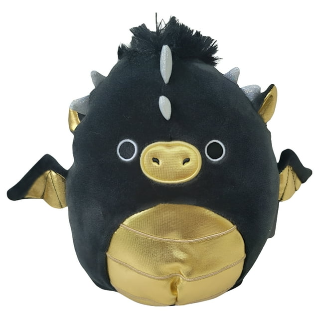 Kellytoy Squishmallows 7 Inch Soft Plush Toy - Luxmen Black Dragon, Cuddly and Warm, Suitable ...