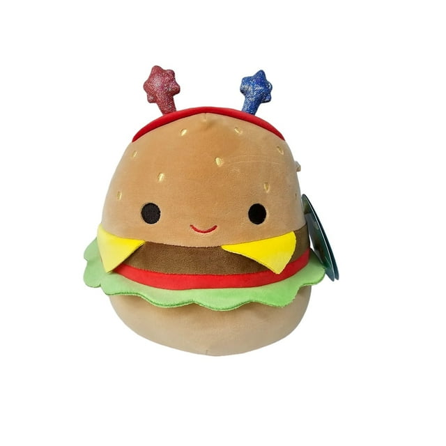 Squishmallows Official Kellytoy 8 Inch Carl the Cheeseburger With Stars ...