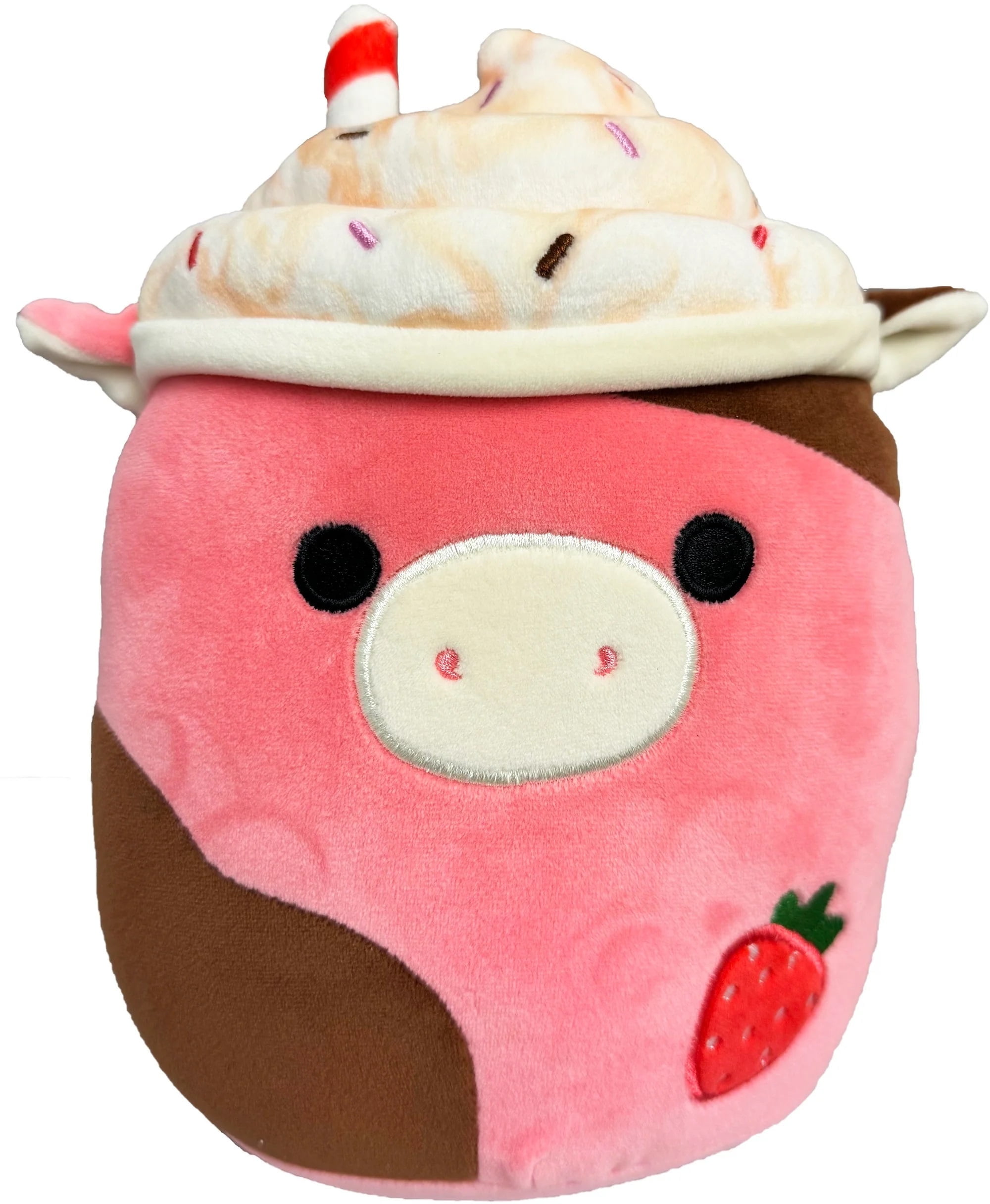 Squishmallows Official Kellytoy 8 Inch Rishi the Strawberry Milkshake ...