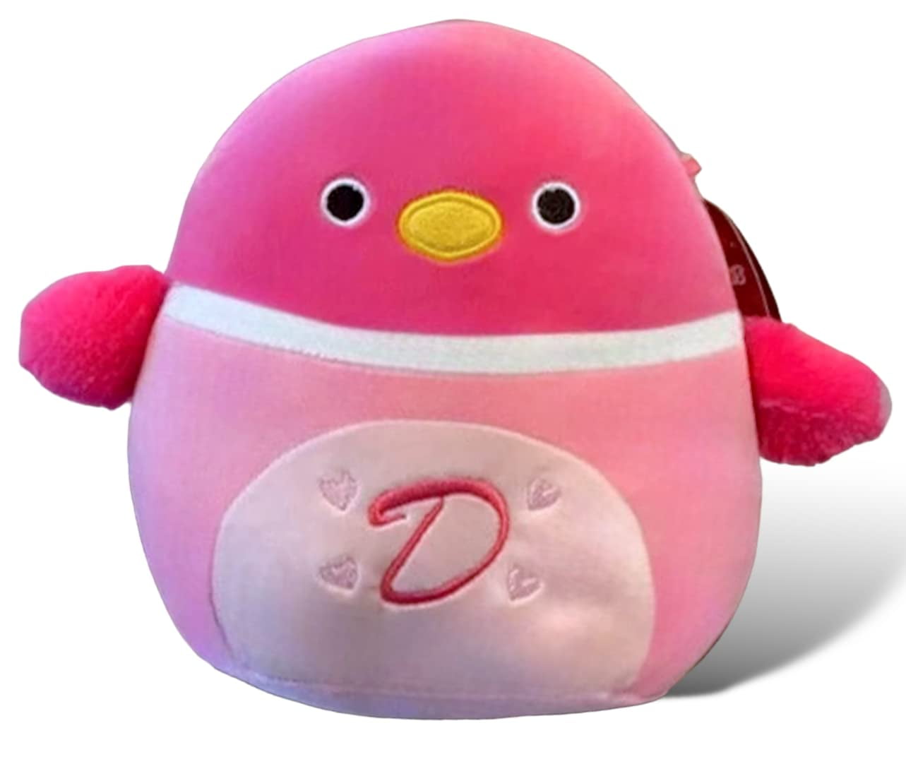 Squishmallows Official Kellytoy Monogrammed Della Pink Duck with Pink D ...
