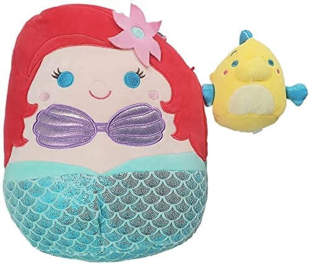 Kellytoys Squishmallows 10" Ariel & 5" Flounder Plush Stuffed Toy ...