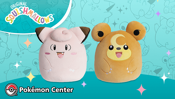 Squishmallows Official Pokemon Center Clefairy & Teddiursa 12 Inch ...