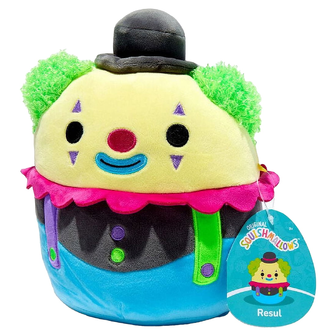 "Squishmallows Official 8"" Resul the Clown Blacklight Plush Toy ...