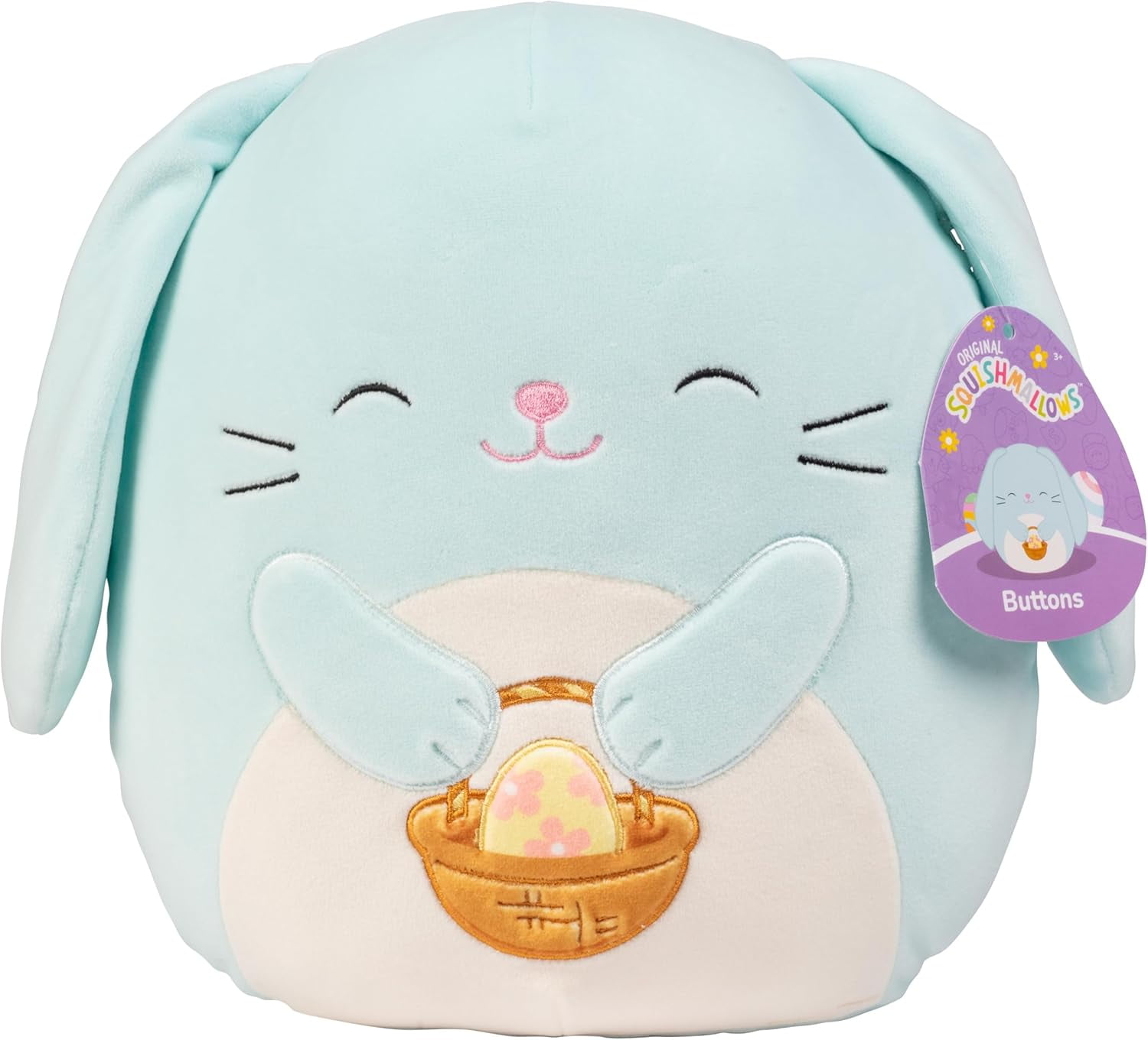 "Kellytoy Squishmallows 10"" Buttons The Bunny Easter Plush - Cute & Soft Stuffed Animal Toy for ...