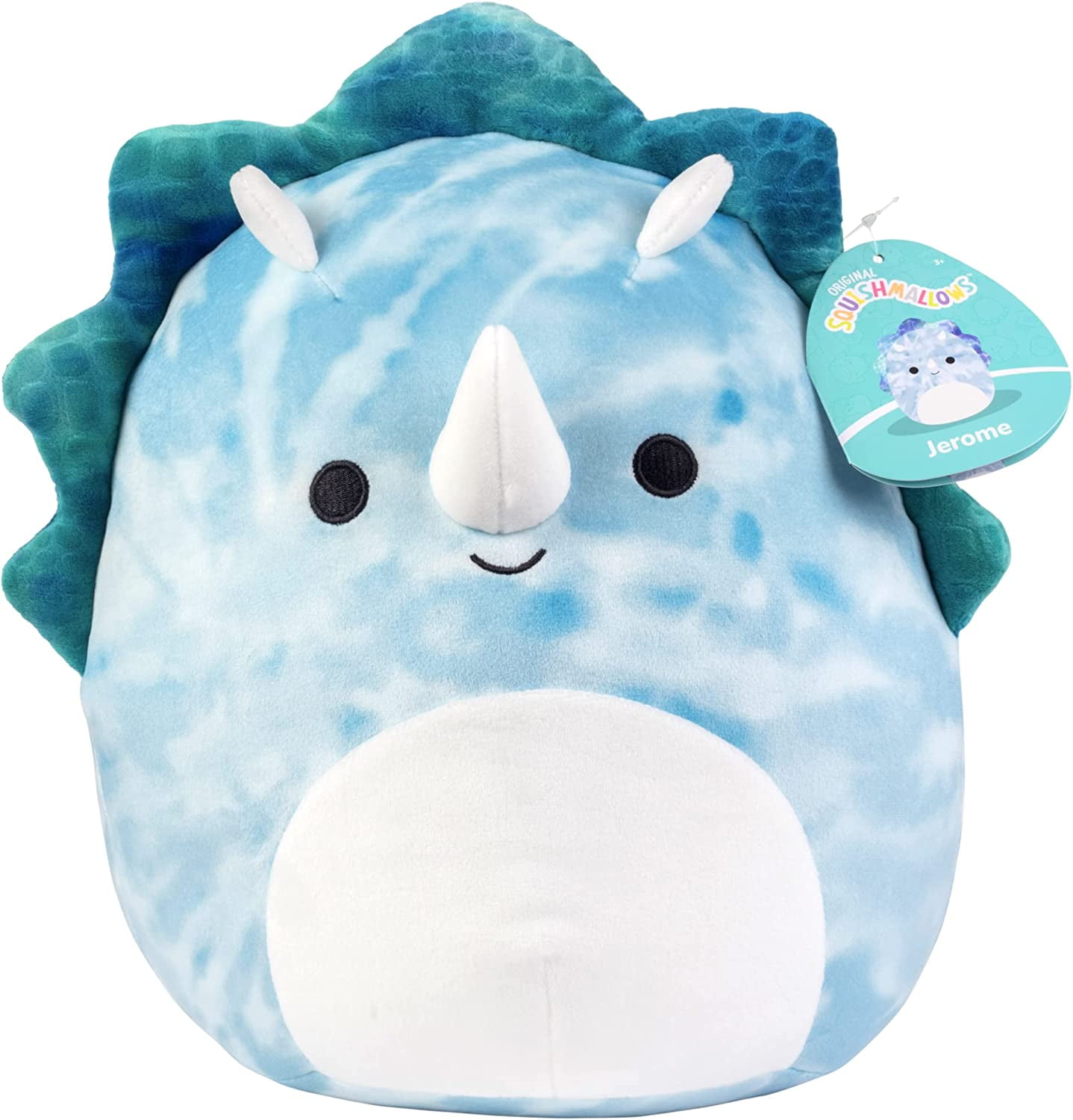 "Squishmallow 10"" Jerome Dino, Blue Triceratops - Kellytoy Official ...