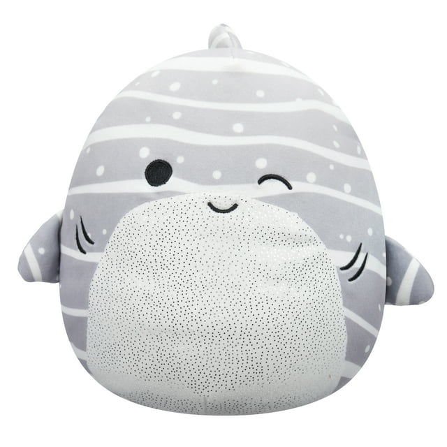 Squishmallows Original 14 inch Sachie the Grey Striped Whale Shark - Child's Ultra Soft Plush ...