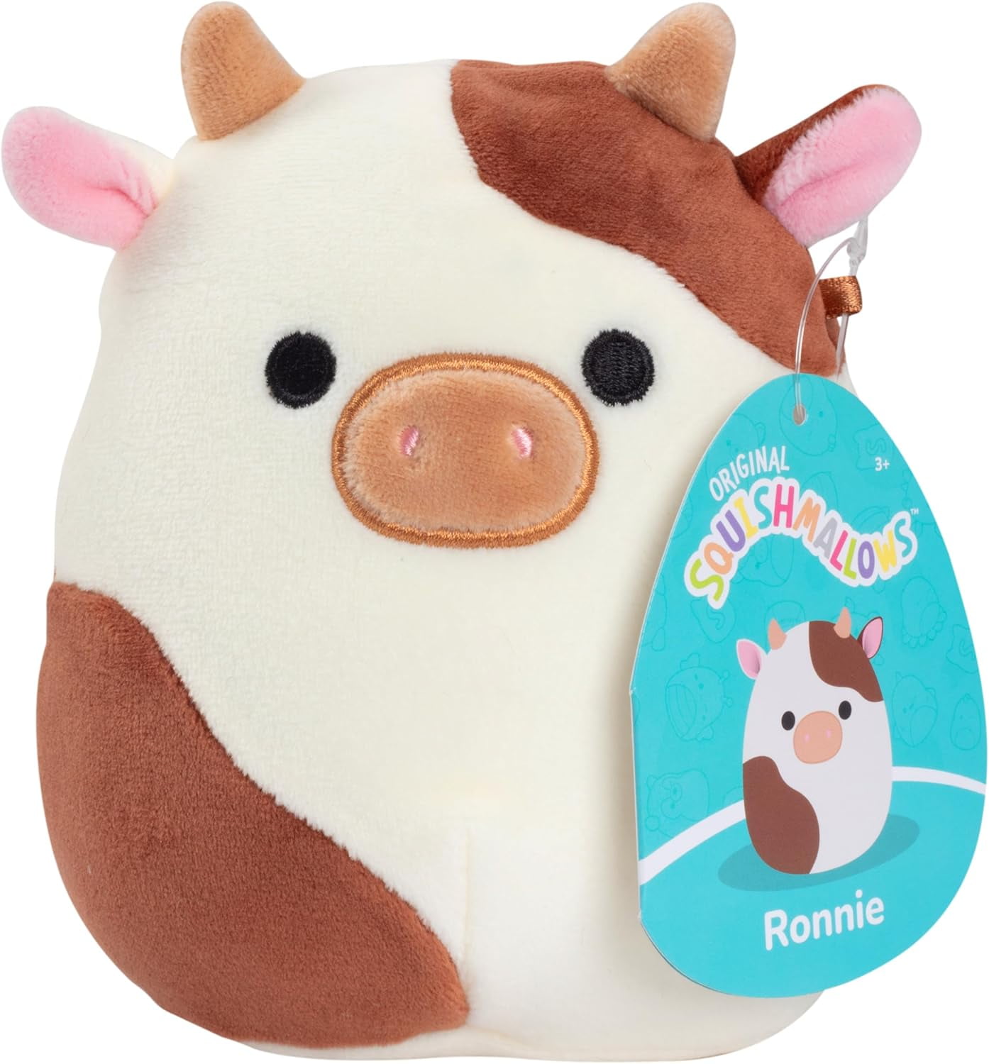 "Kellytoy Squishmallows 5"" Ronnie The Brown Cow Plush - Soft, Squishy ...