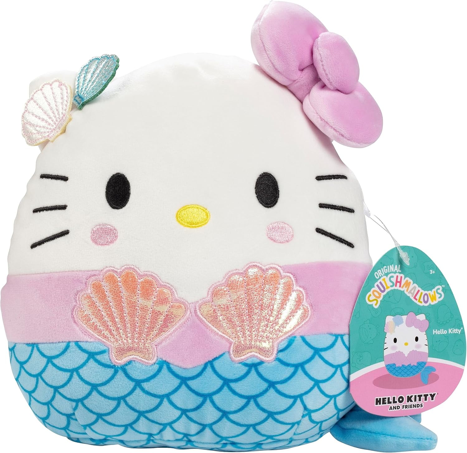 "Squishmallows 8"" Hello Kitty Mermaid Plush - Soft, Squishy ...