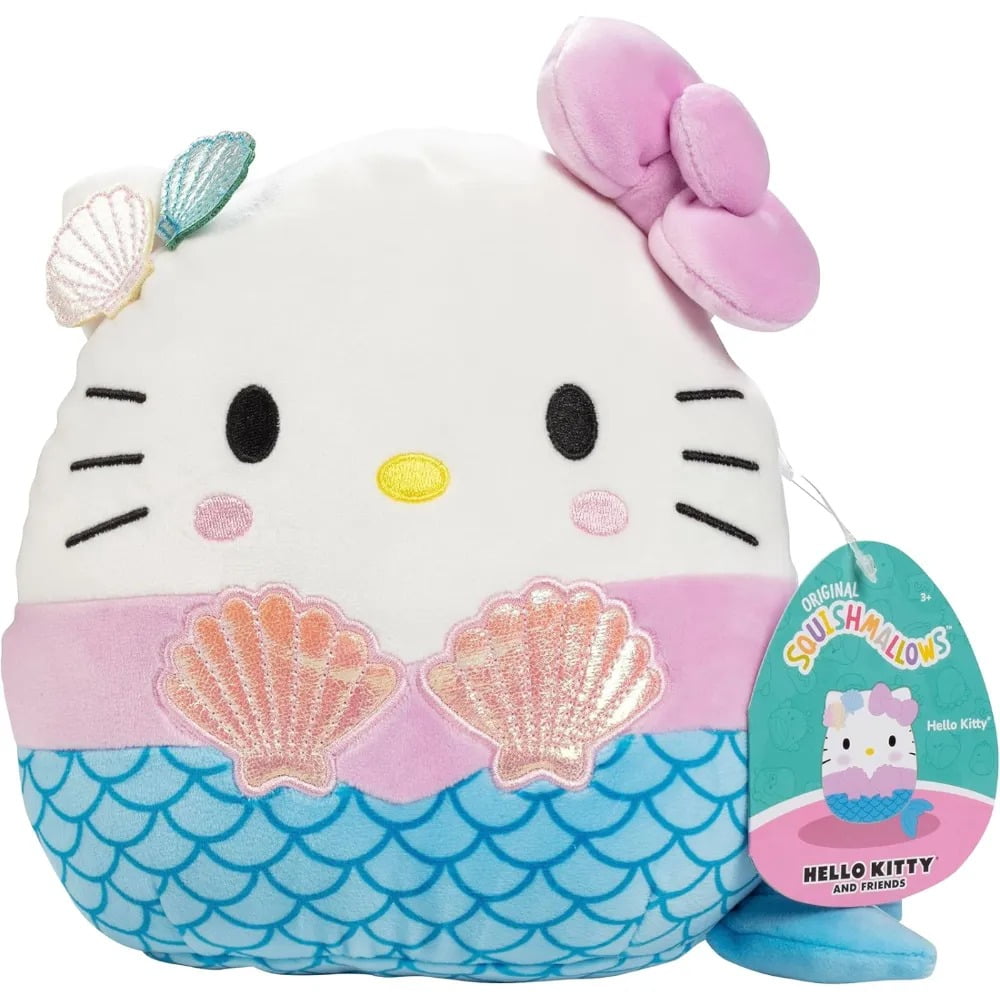 Squishmallows, 8-Inch Hello Kitty Mermaid Plush, Official Jazwares ...