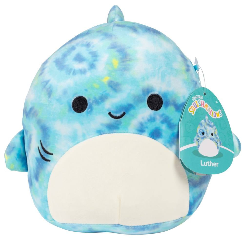 Squishmallows Original 8" Luther The Ocean Blue Tie-Dye Tiger Shark ...
