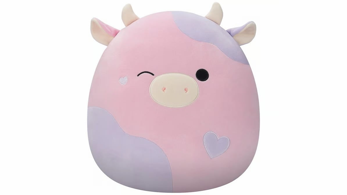 Squishmallows Patty the Cow Plush, 16 Inch, Pink and Purple Valentine's ...
