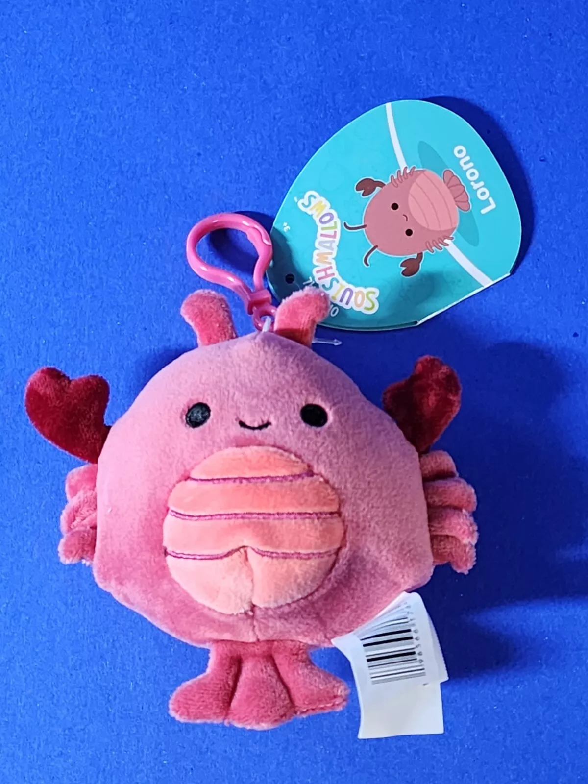 Squishmallows SeaLife Squad Lorono the Pink Lobster Shrimp 3" Clip-on ...