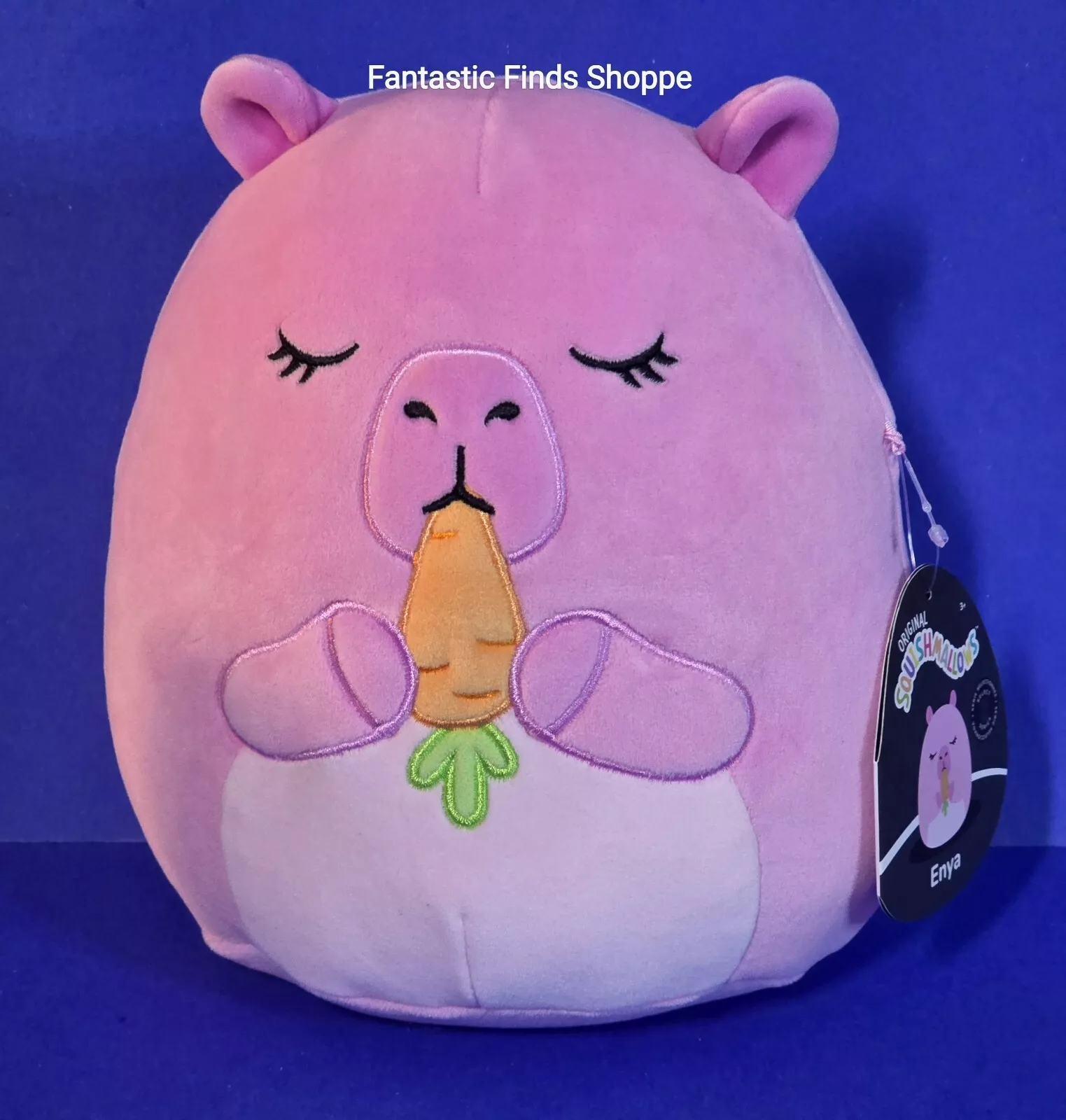 Squishmallows Select Series Enya the Pink Easter Capybara 8" NWT Carrot ...