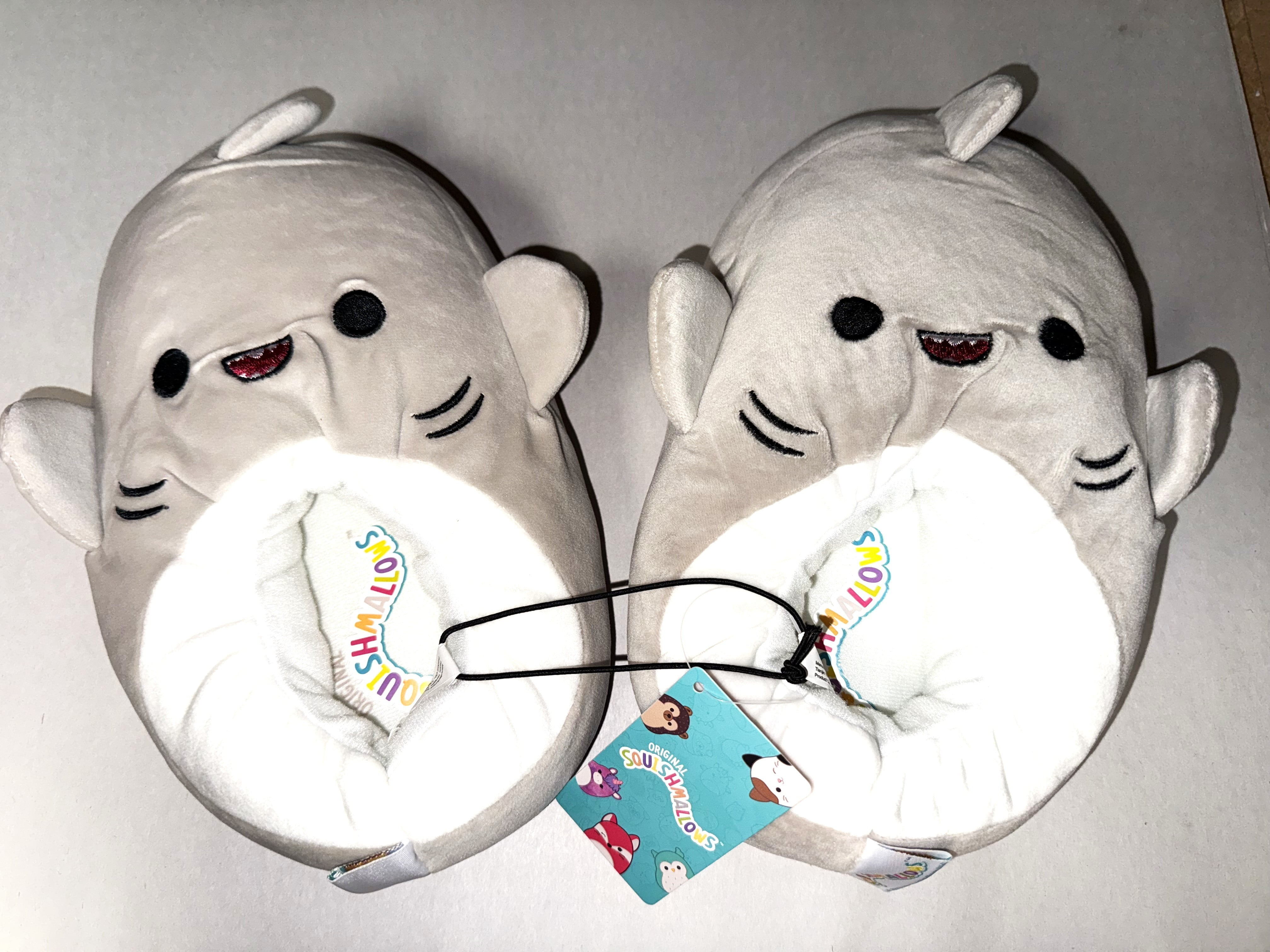 Squishmallows Grey Gordon Shark Boys Girls Kids Slippers Size 2/3 ...