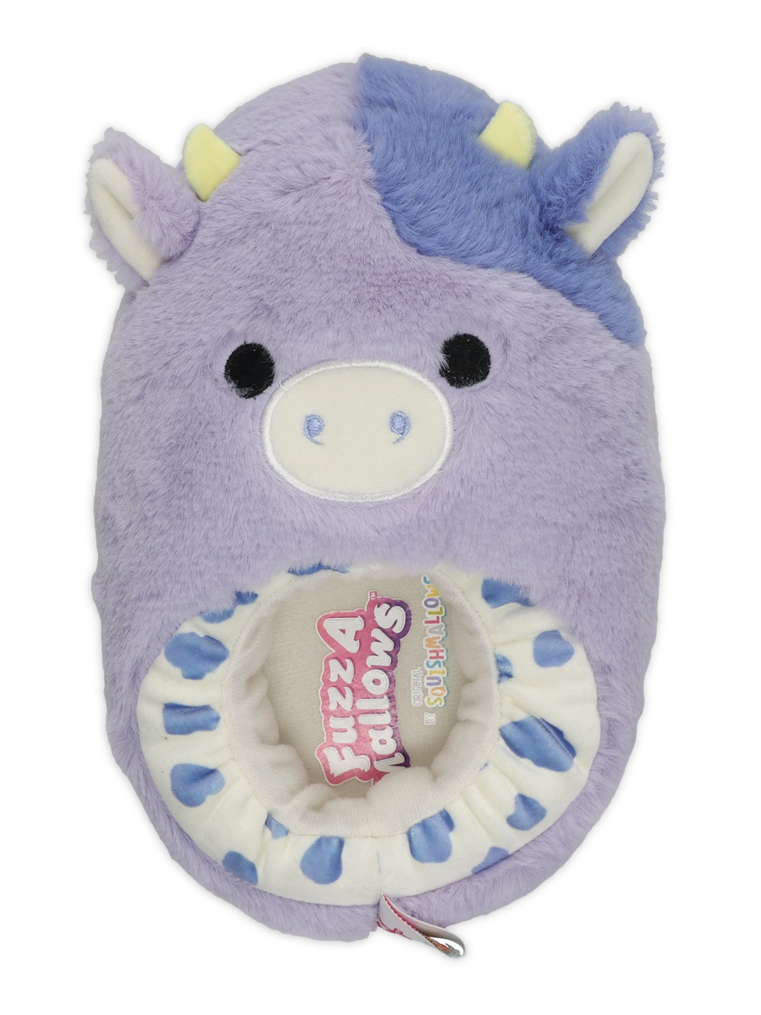 Squishmallows Bubba the Cow Kids' Fuzzamallow Slippers, 100% Polyester ...