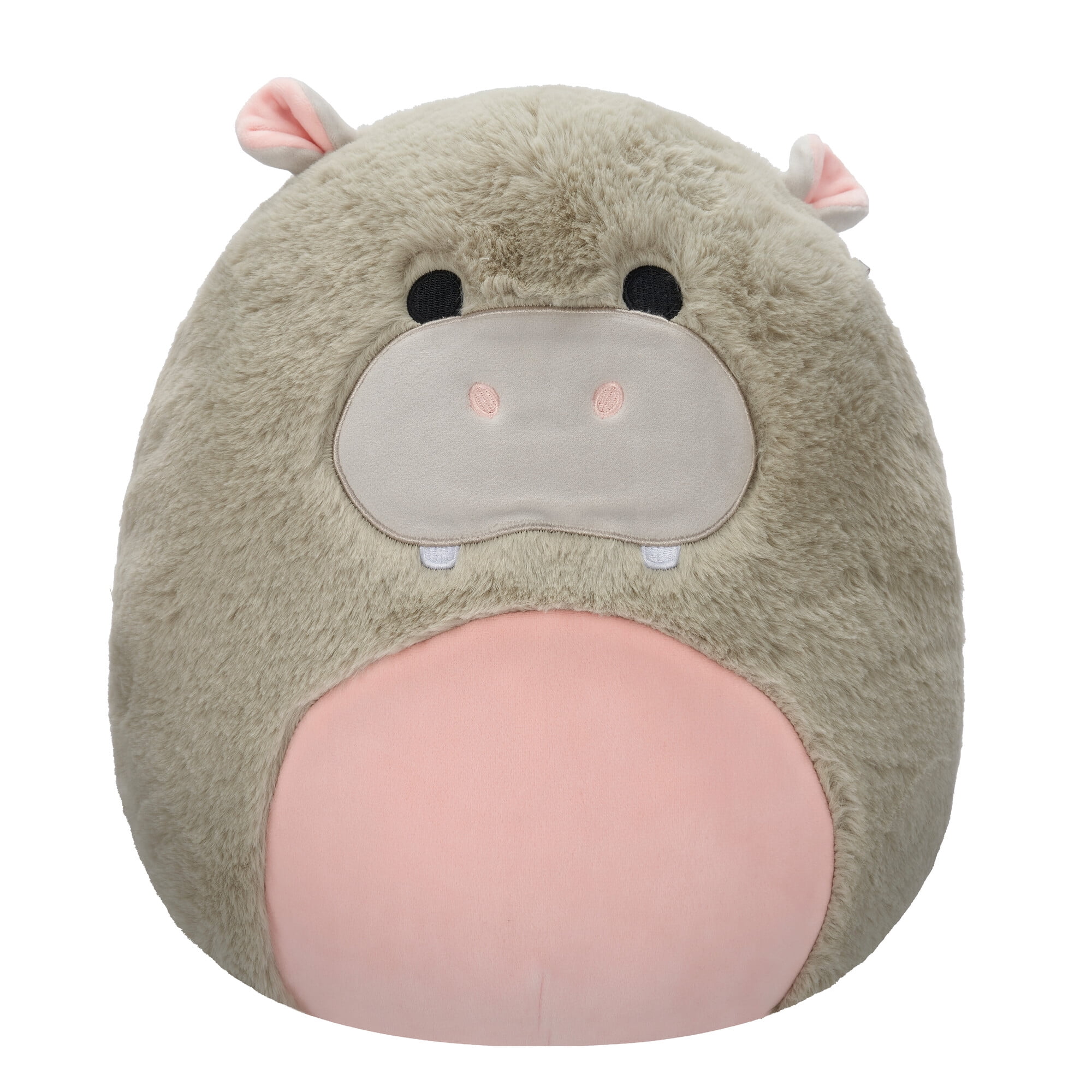 Squishmallows FuzzAMallow Official 12 inch Harrison the Grey Hippo ...