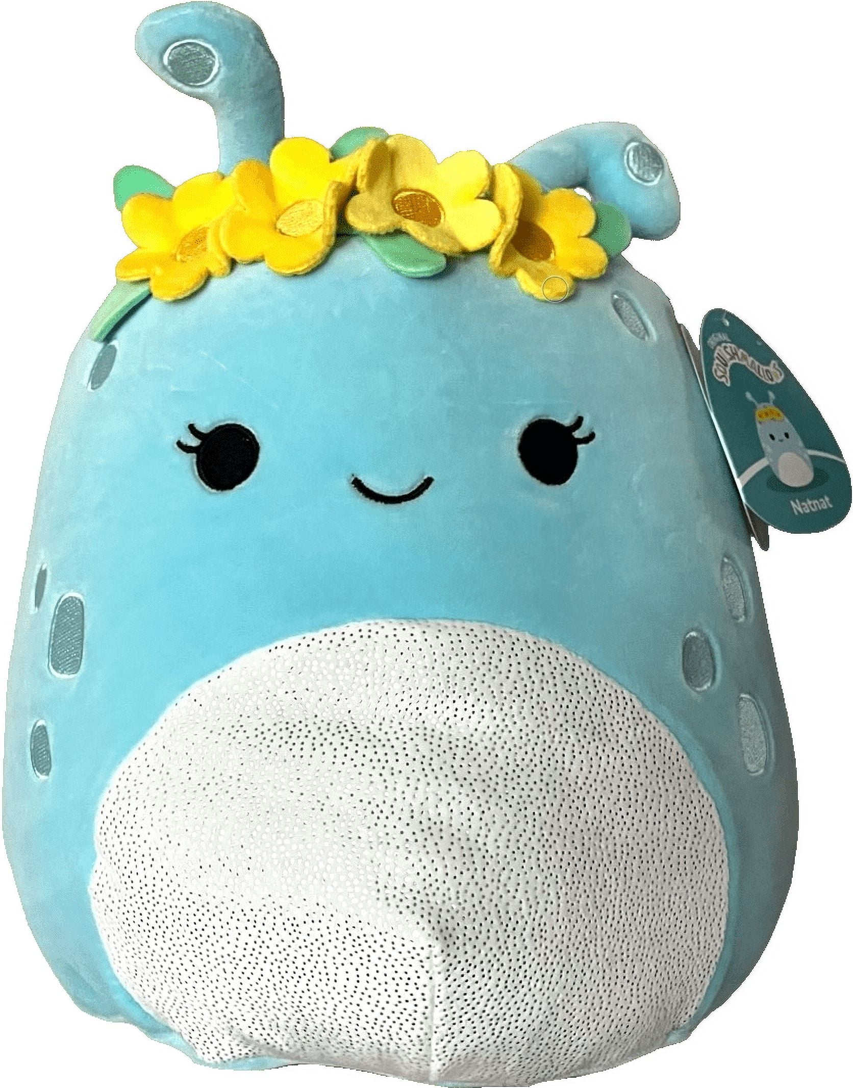 Squishmallows Original 11-Inch Natnat Blue Alien with Yellow Flower ...