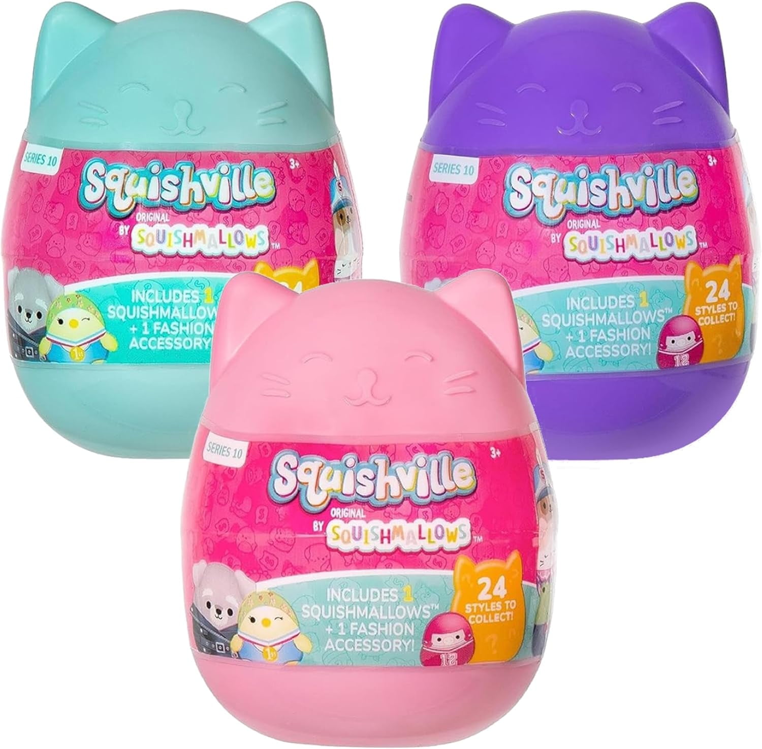 Kellytoy Squishmallows Squishville Series 10: 3 Pack Mini Toy Plush ...