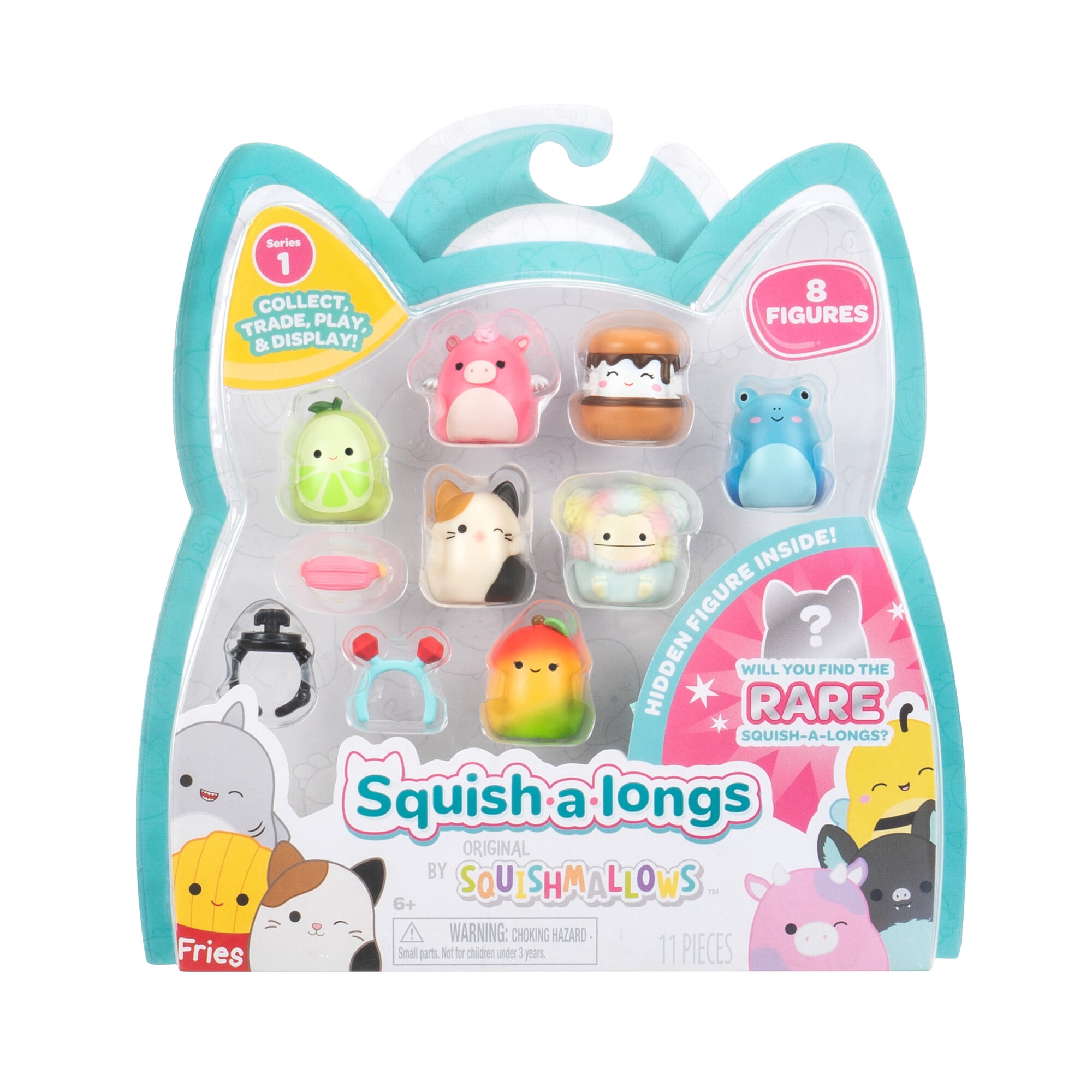 Squishmallows Squish-a-longs 8 Pack - (8) 1inch Mini-Squish with 2 ...