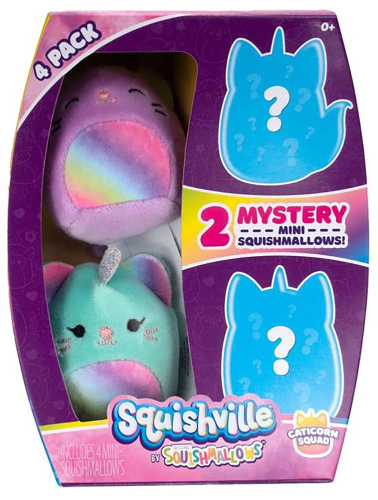 Squishmallows Squishville! Fantasy Squad 2-Inch Mini Plush 4-Pack Set ...