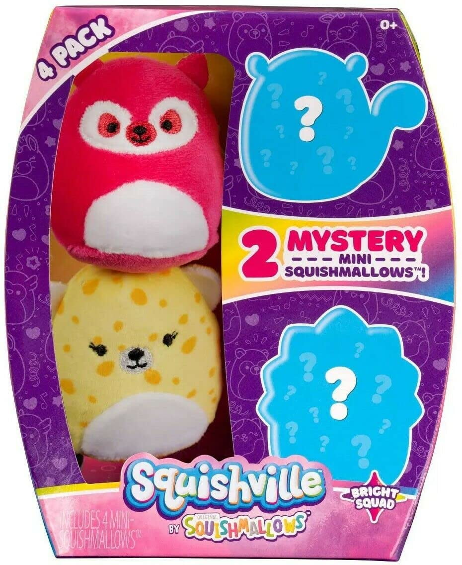 Squishmallows Squishville! Fantasy Squad 2-Inch Mini Plush 4-Pack Set ...