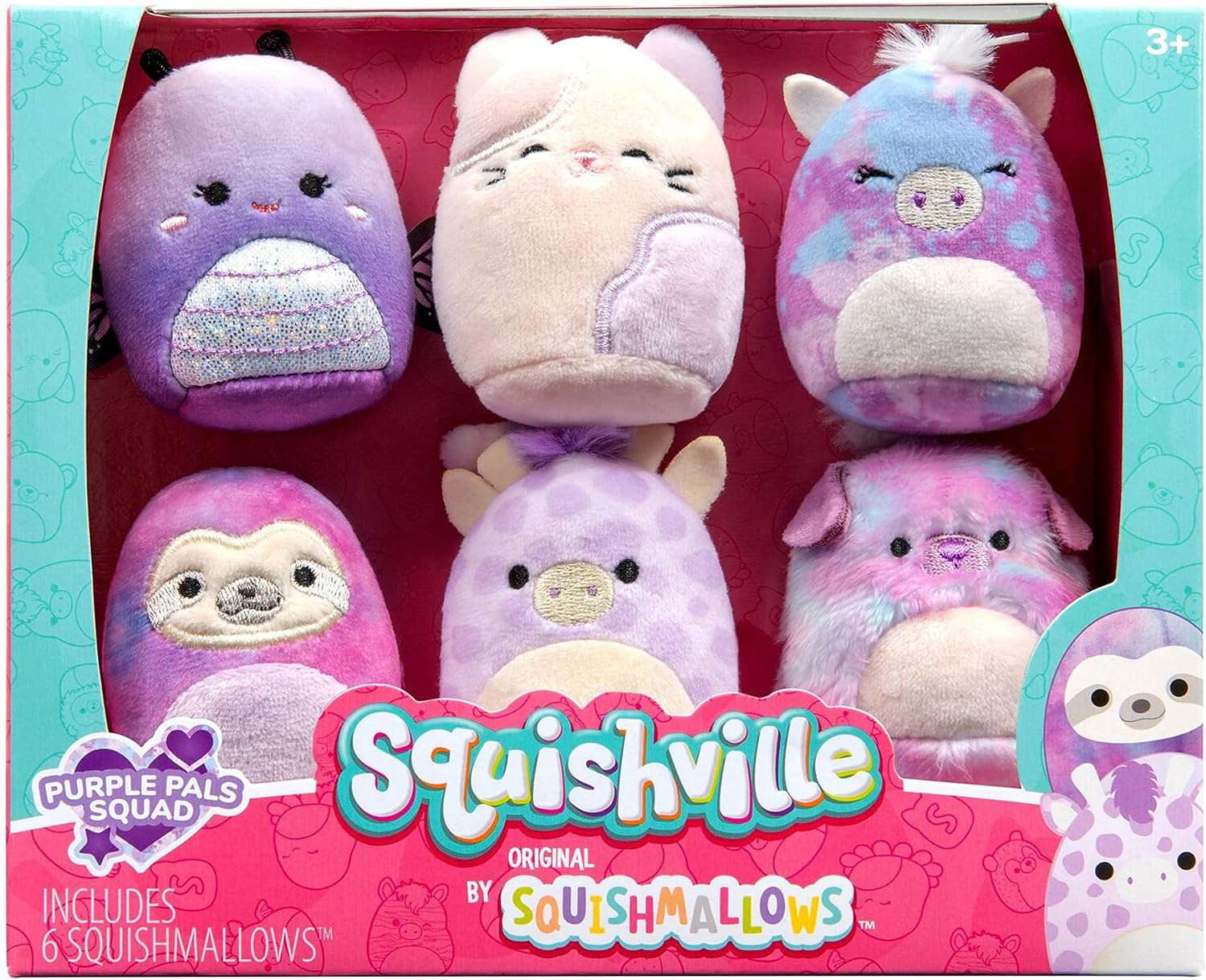Squishmallows Cute Squishville! Purple Pals Mini Plush Set - Walmart.com