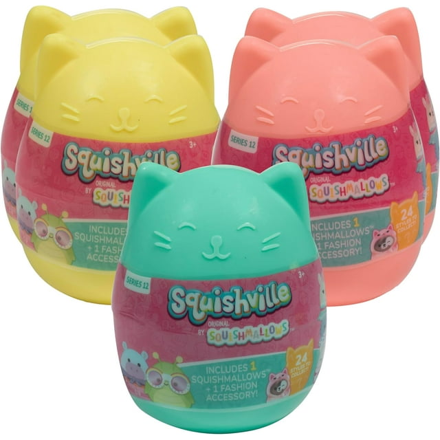 "Squishmallows Squishville Series 12, 5 Pack Mini 2"" Egg Capsules with ...