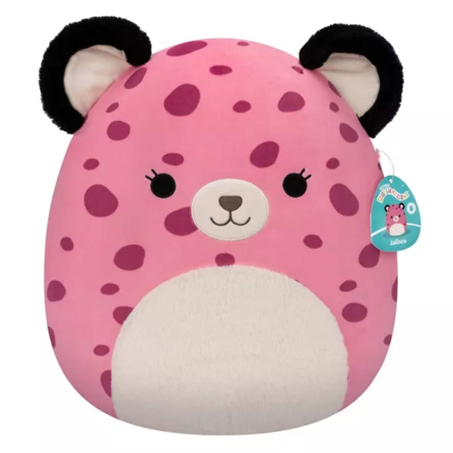 "Squishmallows 16"" Jalisca Pink Leopard Plush Toy with Fuzzy Belly ...