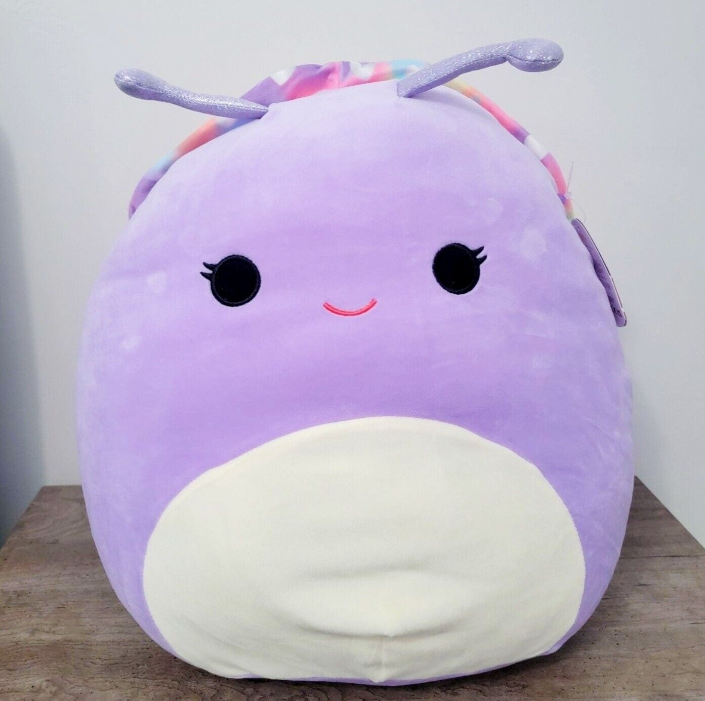 Kellytoy Squishmallow 16 Inch Purple Snail Plush Toy with Rainbow Hard ...