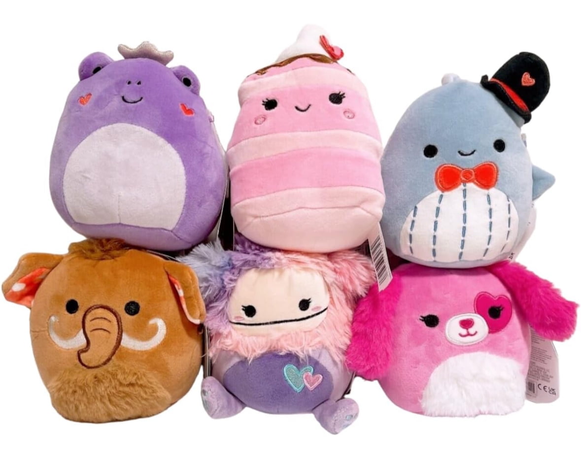 Squishmallows Valentine 5" Set of 6 - Francine, Eden, Samir, Shelly ...