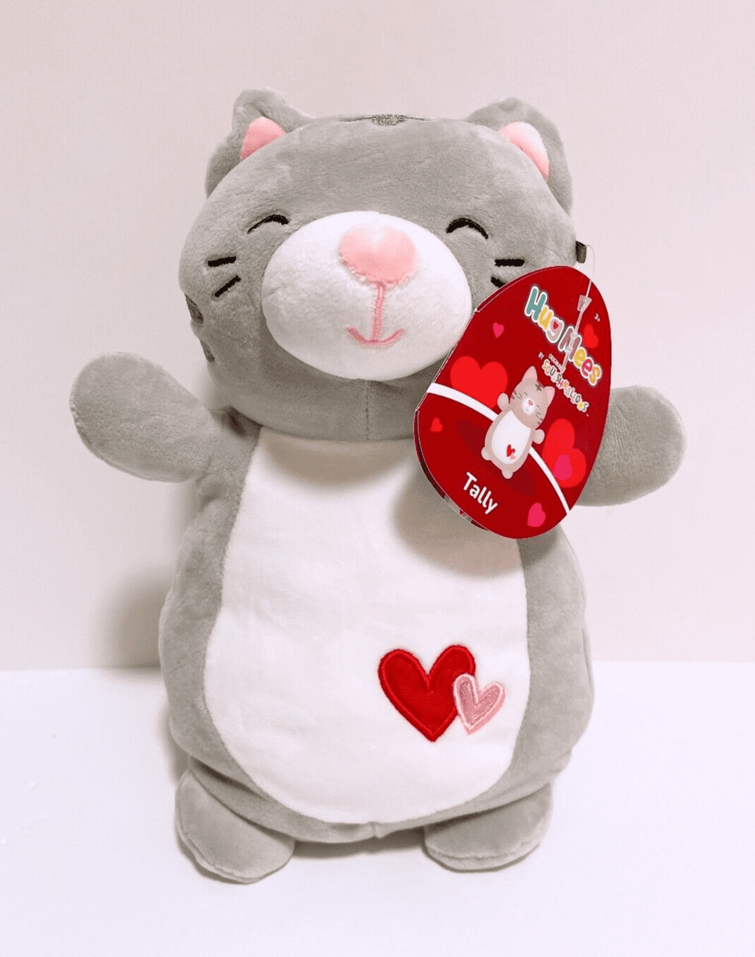 Squishmallows Valentine HugMees 10" Tally the Gray Cat Animal Plush ...