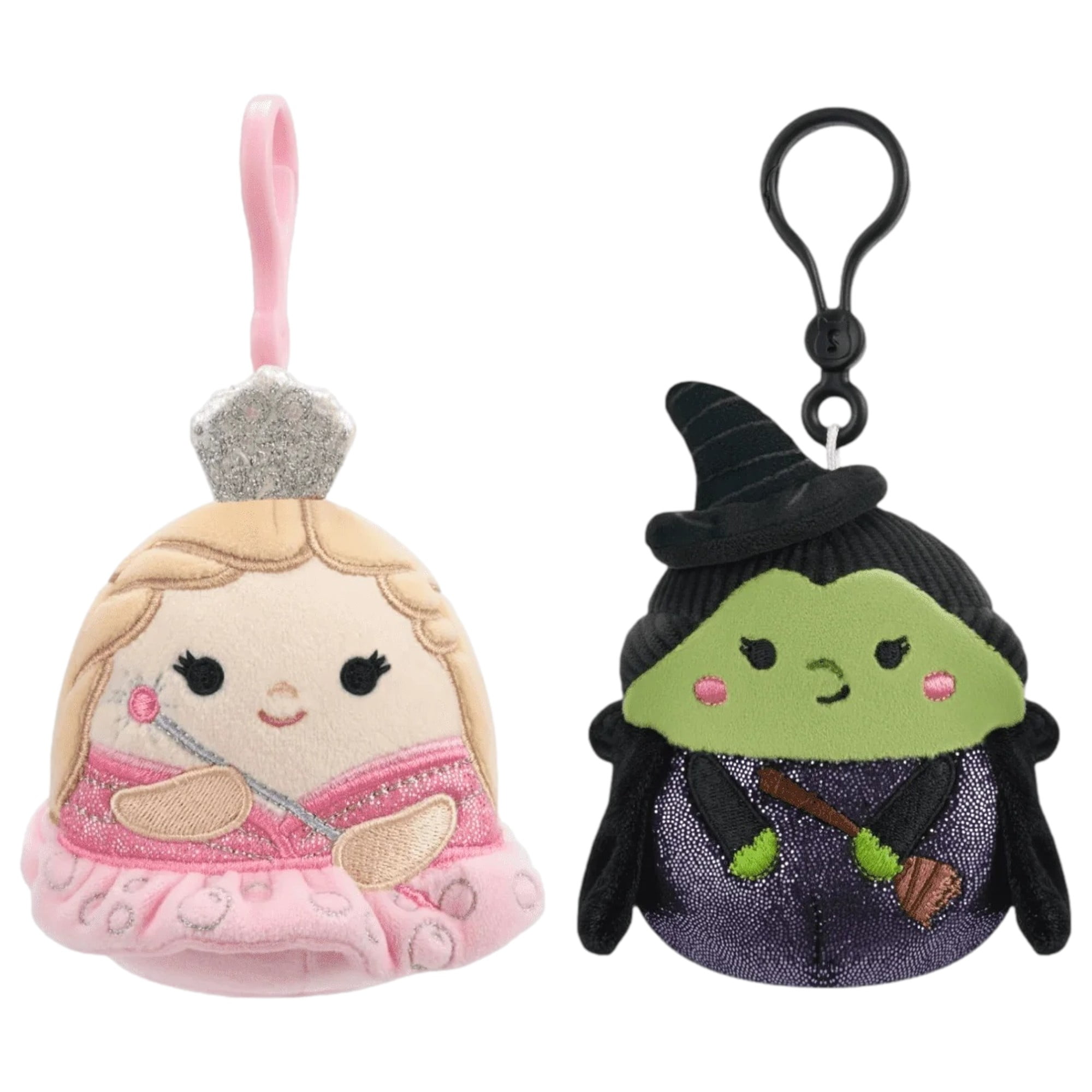 Squishmallows Wicked Plush 3.5 inch Pink Good Witch and Elphaba Clip On ...