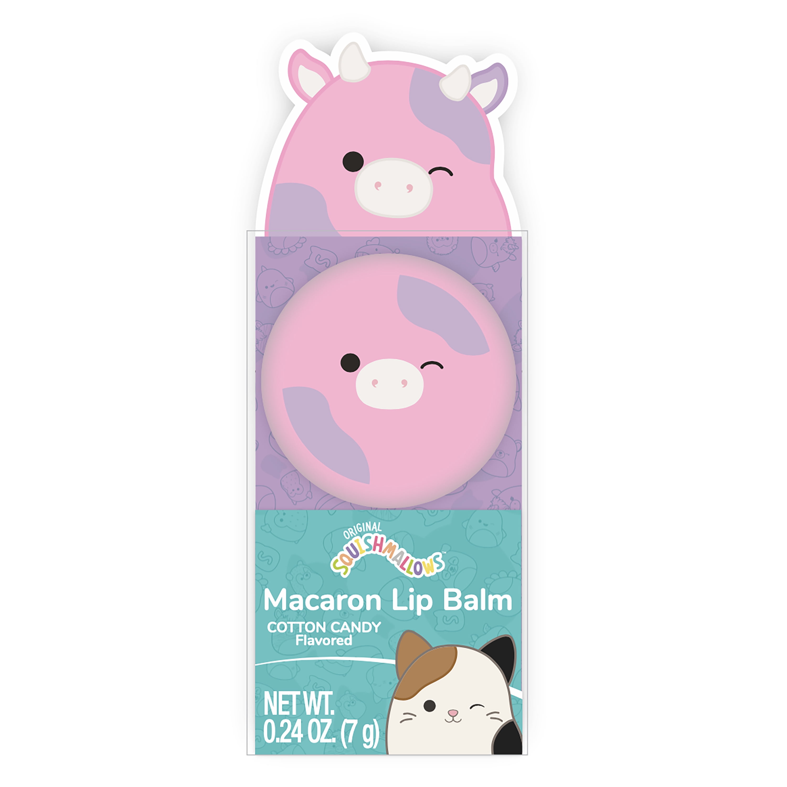 Squishmallows Kids Makeup, Cotton Candy Flavored Macaroon Lip Balm, .24 ...
