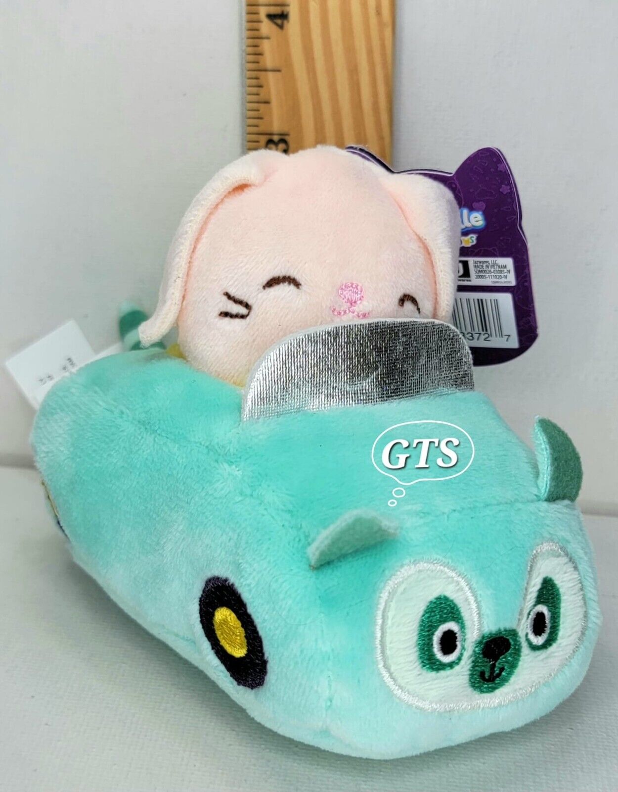 Squishville 2" Bop Bunny Pink Mini Plush Rabbit Figure with Teal Car ...