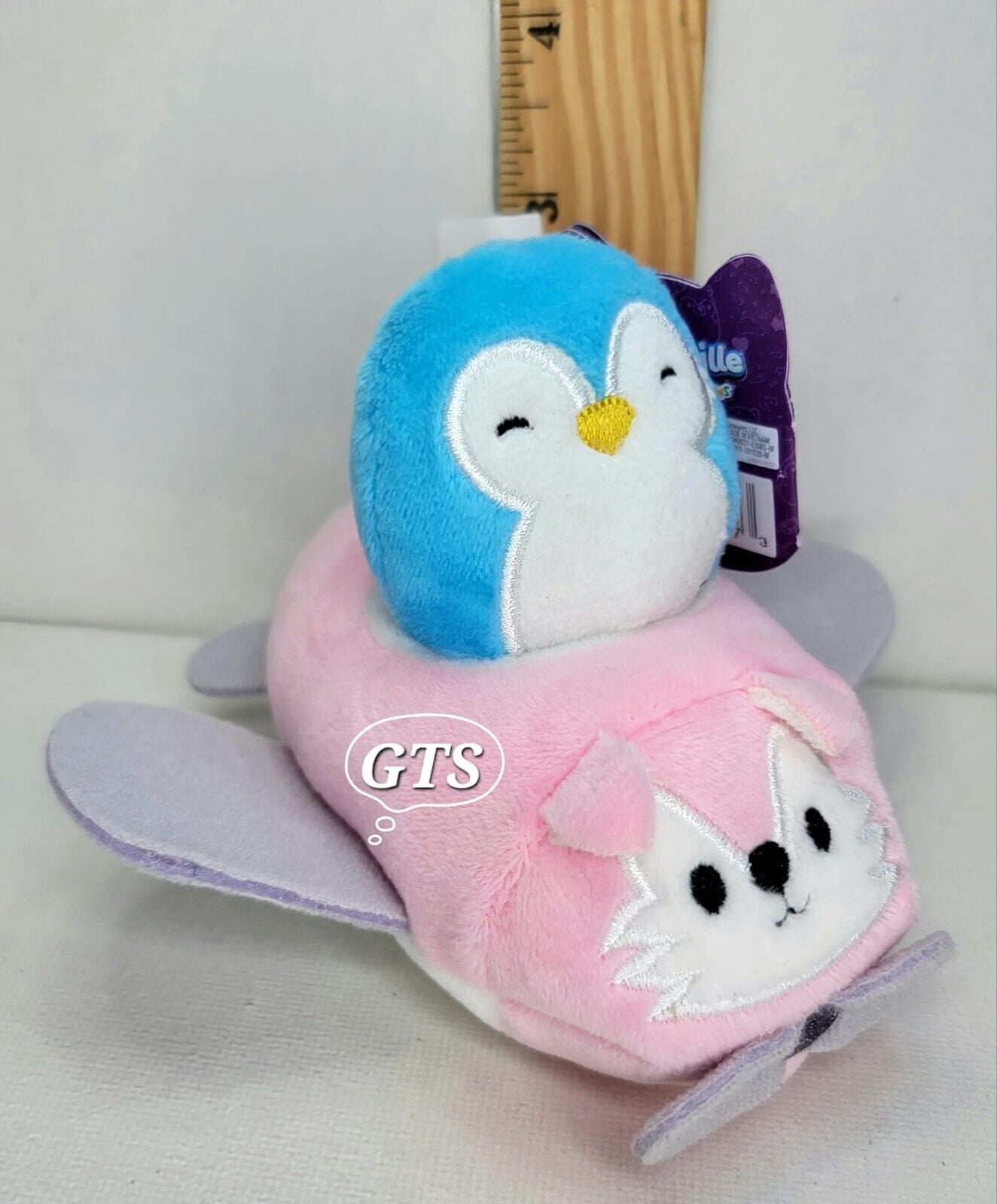 Squishville 2" Puff Penguin Blue Mini Plush Figure with Pink Plane ...