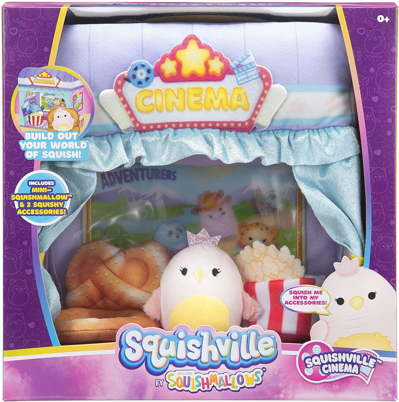 Squishville Mini-Squishmallows Deluxe Cinema Playset- 2-Inch Plush ...