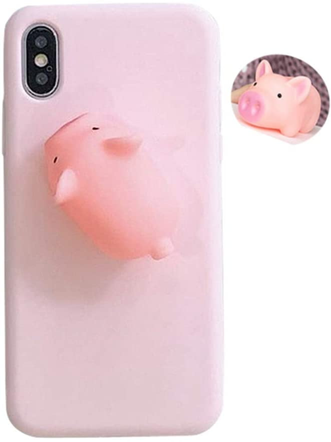 Squishy 3D Cartoon Pig Case Compatible with iPhone 15 Plus, Creative ...