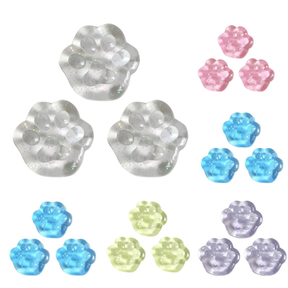 Squishy Cat Paw Set -Realistic Cat Paws with Fluffy Balls | Multicolor Jelly Material for Stress ...