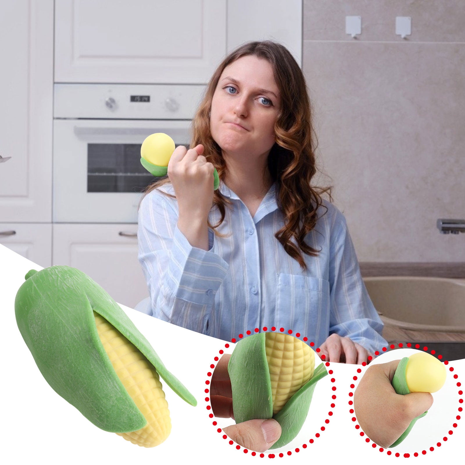 Squishy Corn Stress Relief Toy | Polyurethane Soft Squeeze Fidget ...