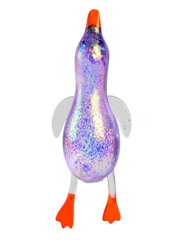 Squishy Duck Glitter Rubber Fidget Toy – Cute Animal Squeeze Stress ...