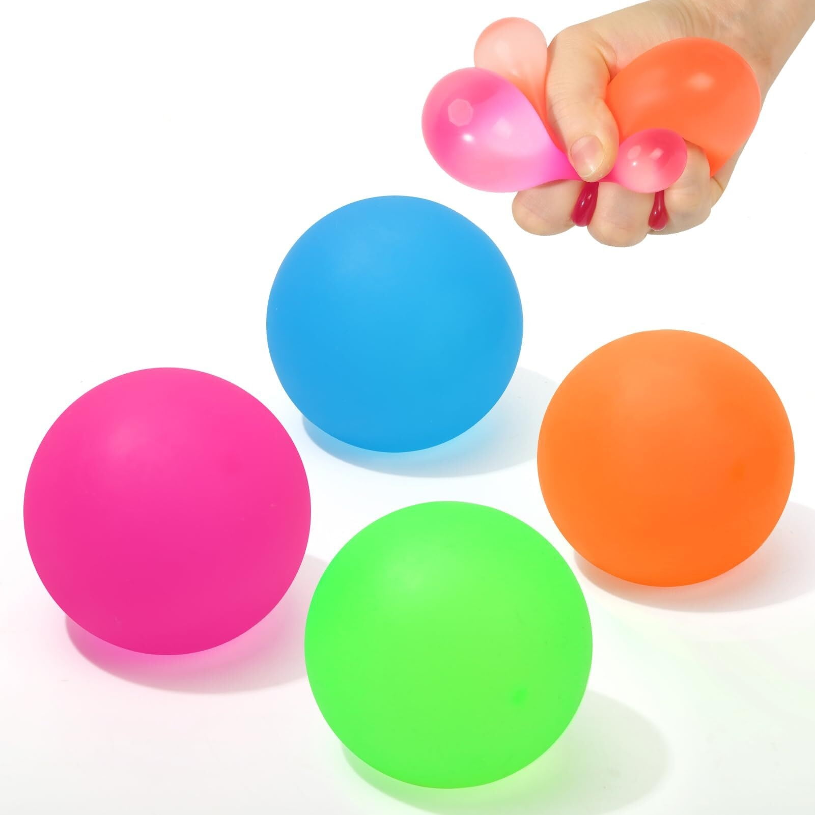 Squishy Fidget Toy: 4 Pack 2.2" Square Ice Cube High Density Gel Filled ...