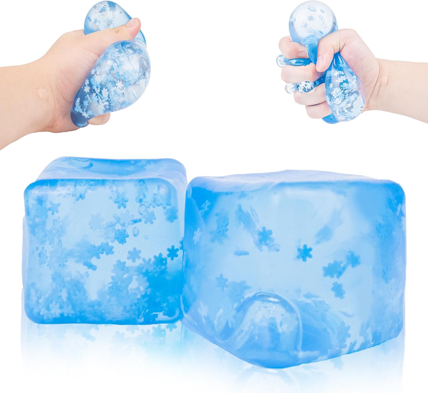 Squishy Ice Cube Stress Balls - 2Pack Sensory Squishy Ice Toy Squishy ...