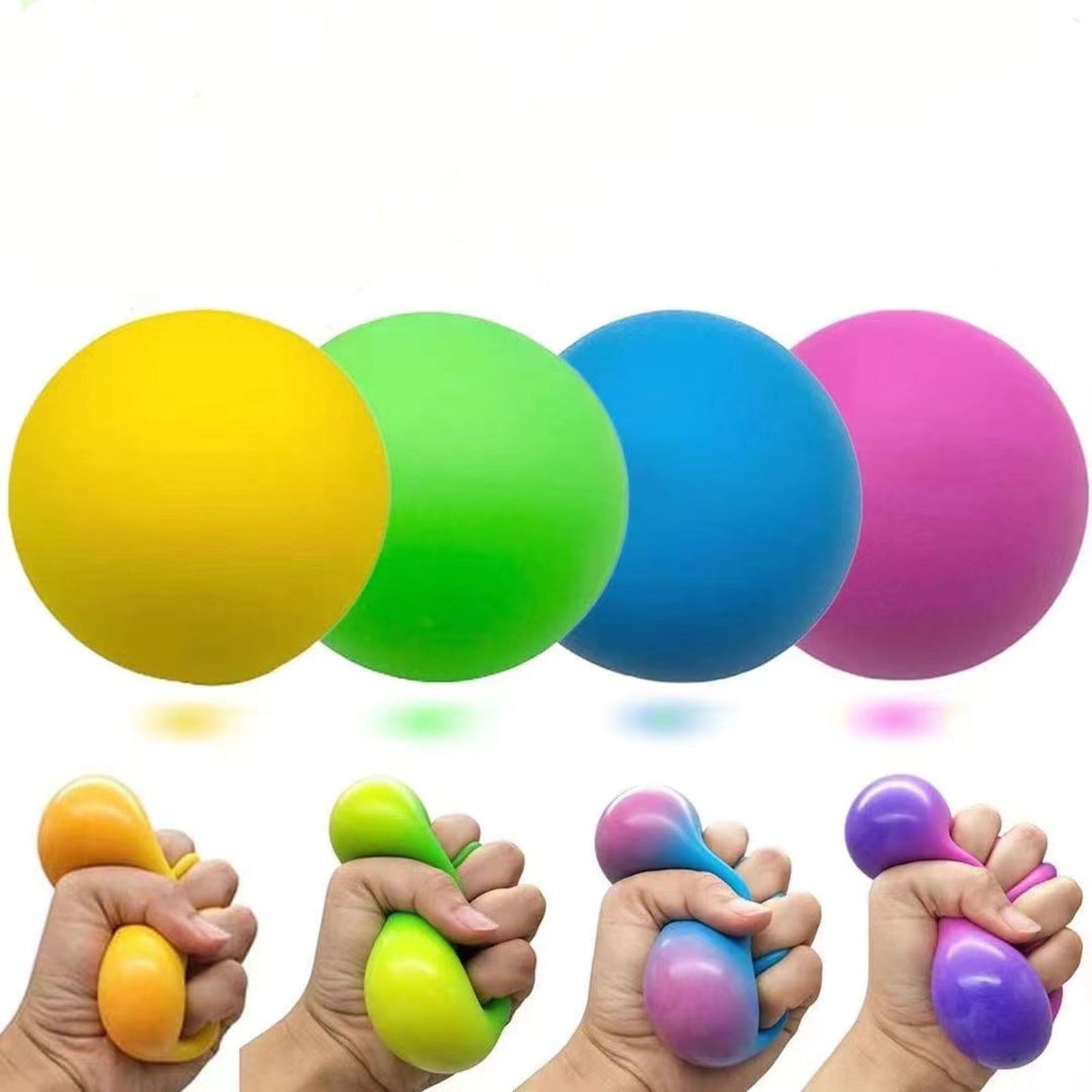 Squishy Sensory Fidget Toy Ball, Finger Grip Stress Relief, Relaxing ...
