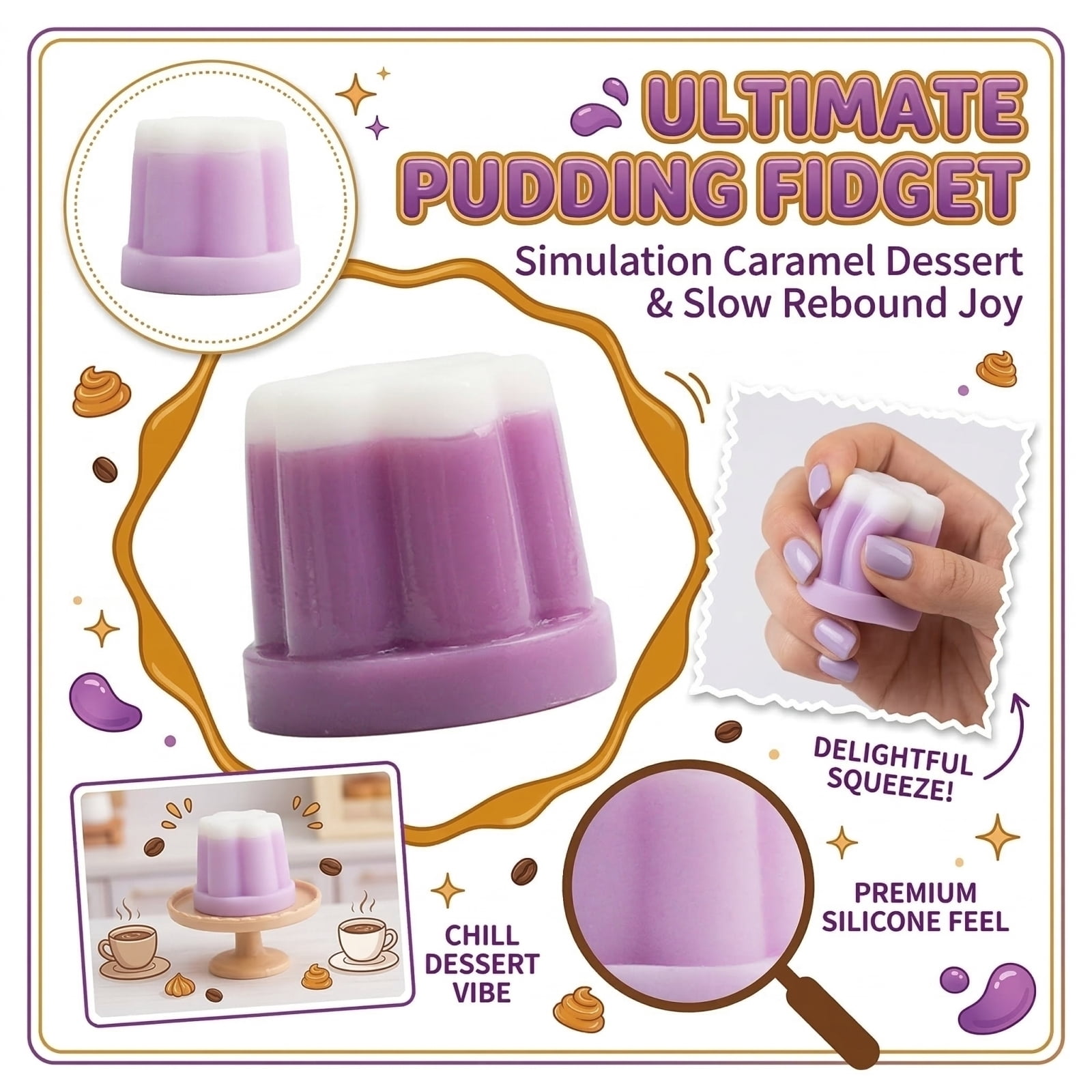 Squishy Sensory Toys Slow Rising, Realistic Flan Design Anxiety Relief ...