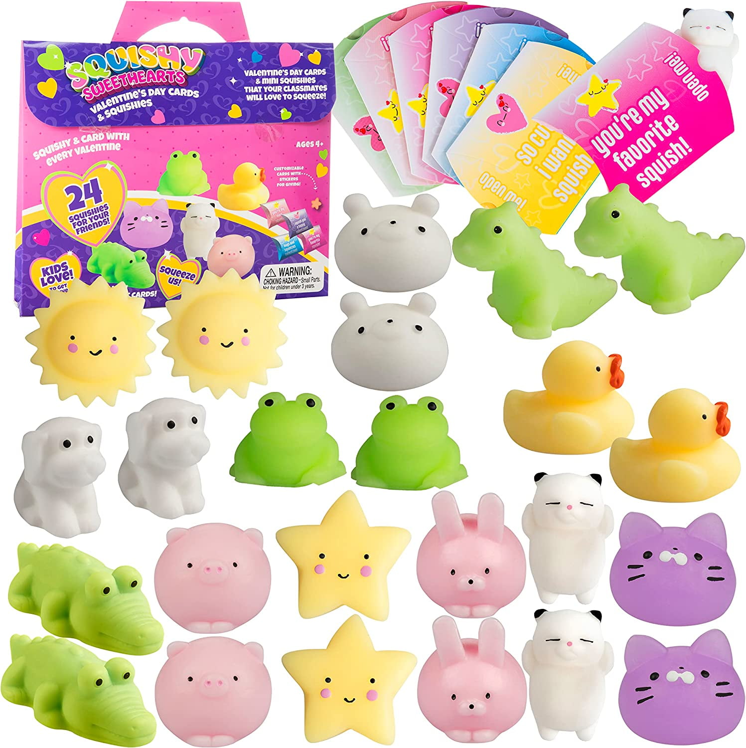 Kids' Squishy Toy Birthday Party Kit (24Pcs) - Includes Large Mochi ...