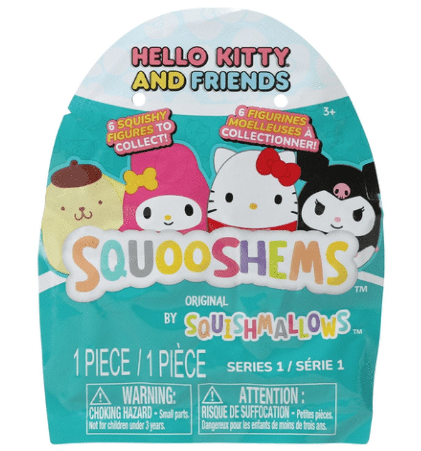 Squooshems Hello Kitty 2.5" Kuromi My Melo Figure 1 Mystery Plush ...