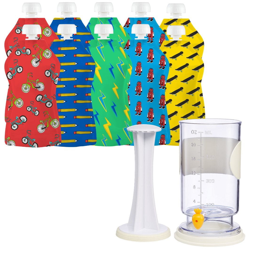 Squooshi Filling Station Baby Food Pouch Maker/Filler + 10 Large 5 oz ...