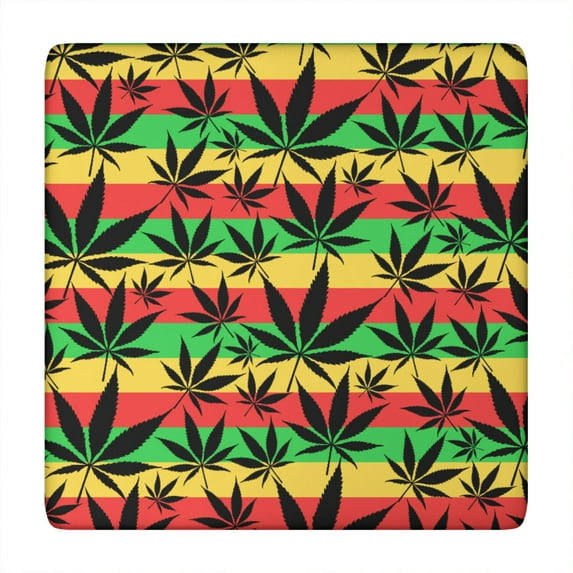 Squre Tablecloth with Elastic Edge, Featuring Neon Marijuana Leaf Glow ...